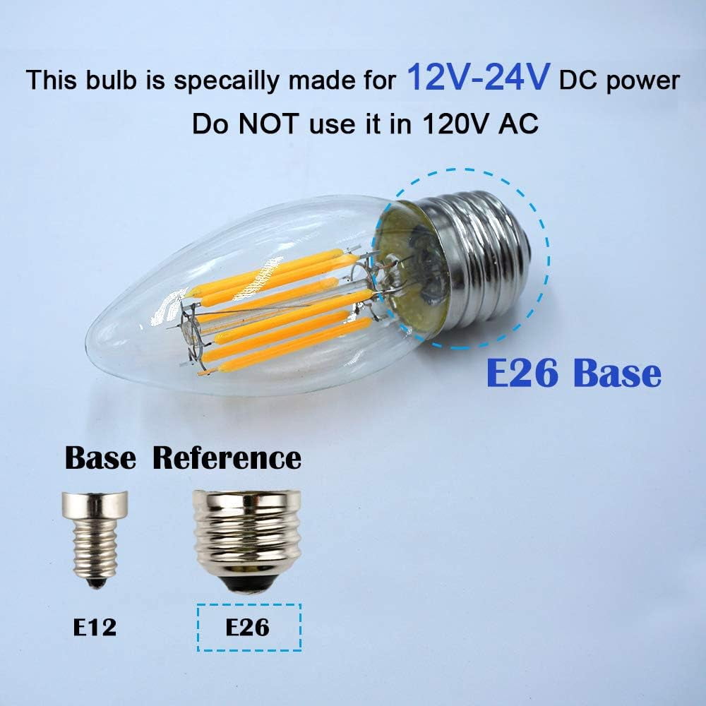 YJYASX-6W Low Voltage LED Bulb, DC 12V/AC 12V, Dimmable with PWM DC ...