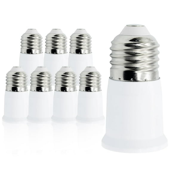 YJYASX-8 Pack E26 Socket Extender, 3CM/1.2 Inch E26 Light Bulb Extension Socket, Lamp Holder ...