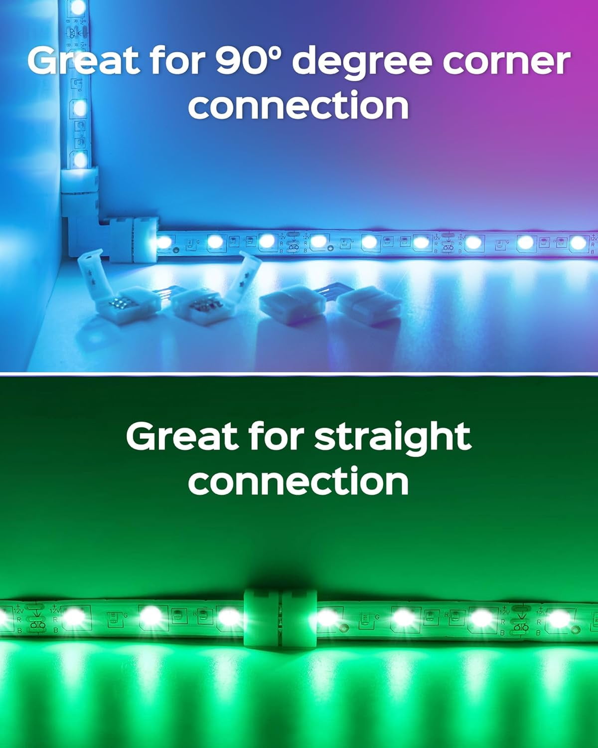 YJYASX-8mm 3-Pin LED Connectors for LED Strip Lights, Total 22Pcs ...