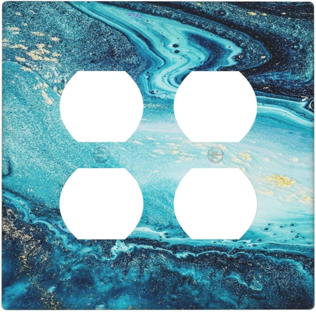 YJYASX-Abstract Blue Marble Fake Stone Texture Liquid Paint Gold Duplex ...
