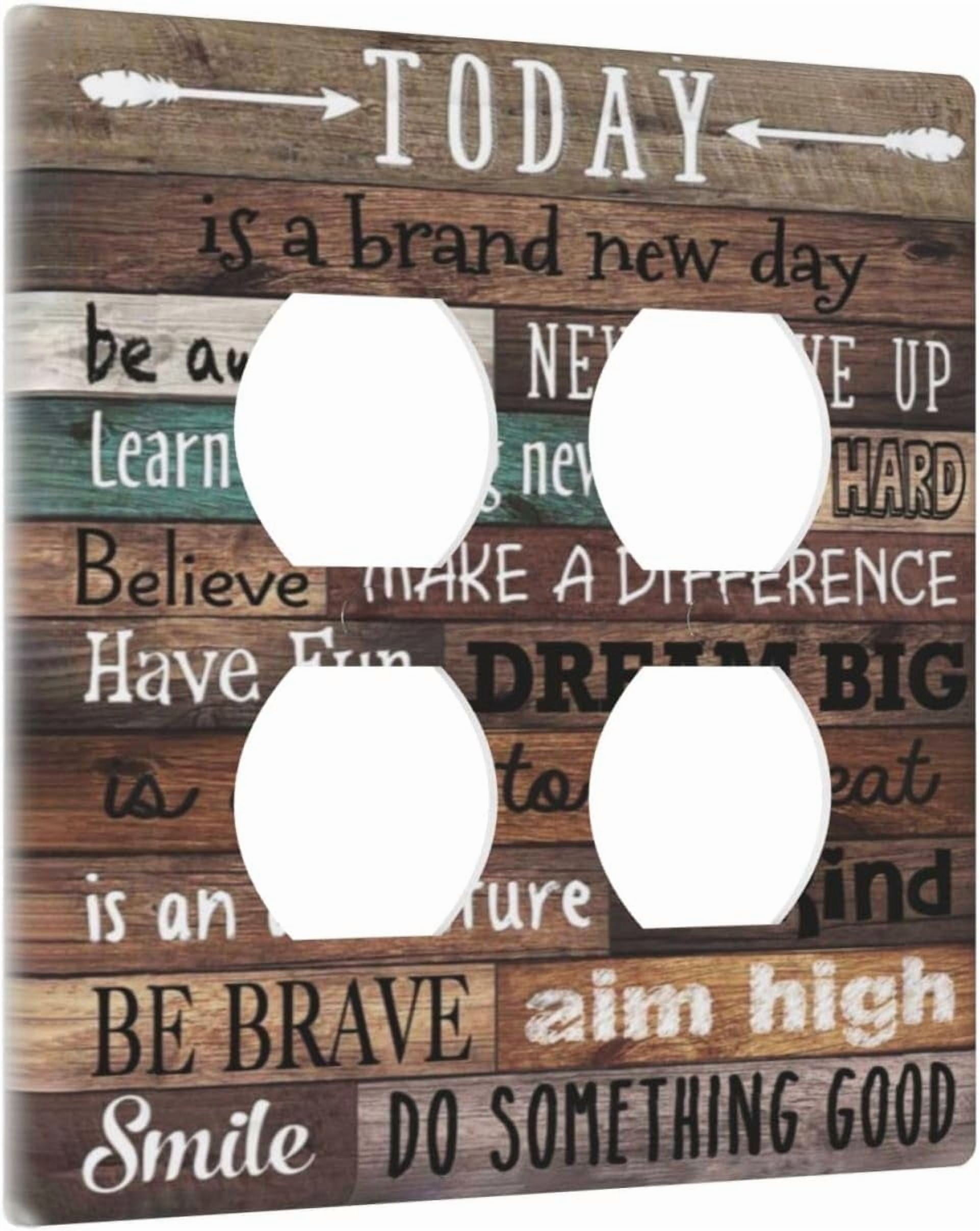 YJYASX-Country Farm Family Home Style Double Duplex Receptacle Cover 2 ...