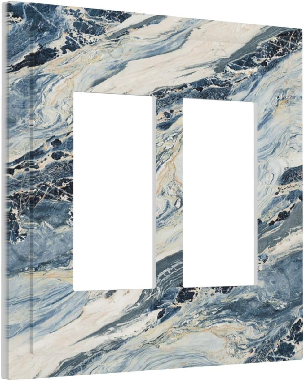 YJYASX-Decorative Outlet Covers Blue Grey Marbling Modern Abstract ...