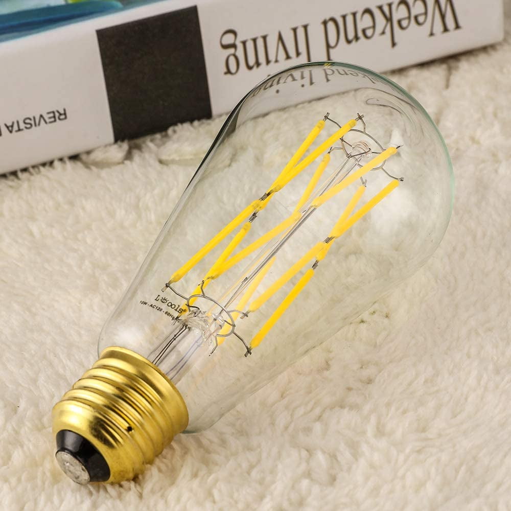 YJYASX-Dimmable Edison LED Bulb 10W,Equivalent 100Watt, Antique Style ...