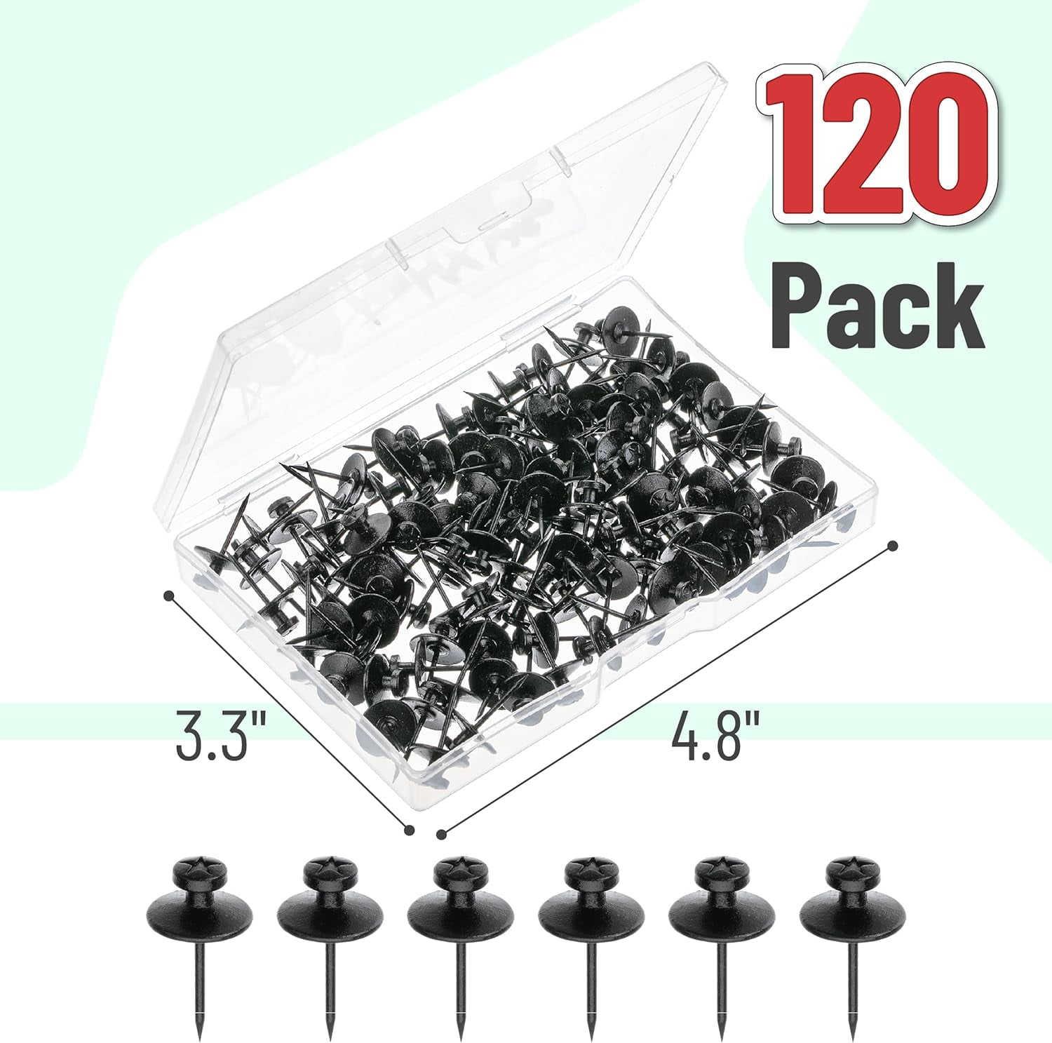 YJYASX-- Double Headed Picture Hanging Nails, 120 Pack, Black, Tacks ...