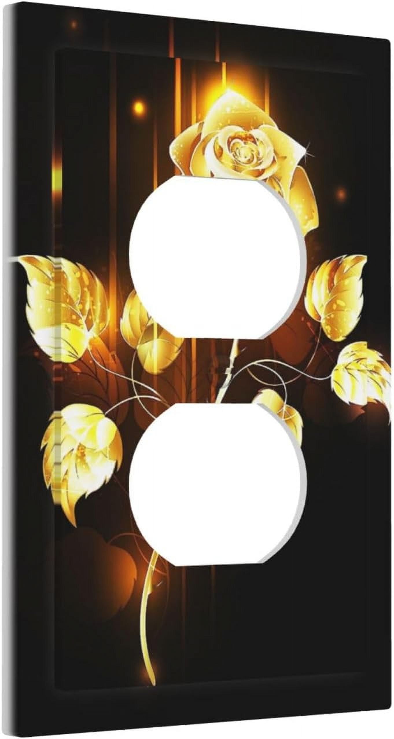 YJYASX-Elegant Golden Rose Flower Gold Leaf Floral Decorative 1 Gang ...