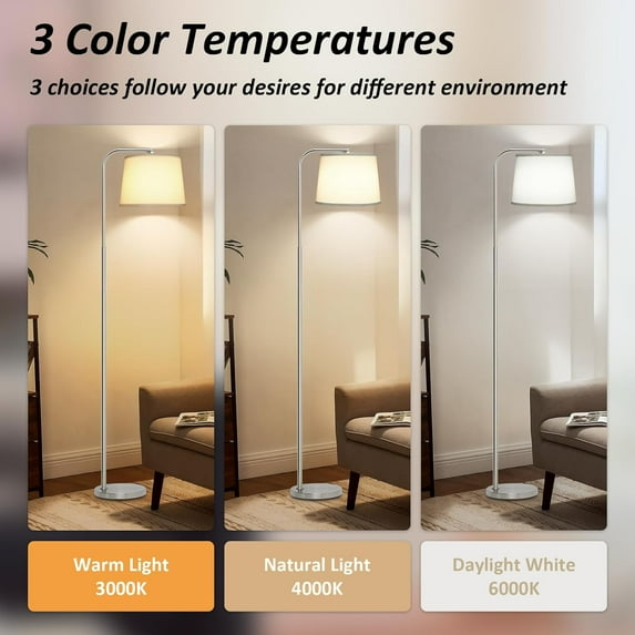 YJYASX-Floor Lamp for Living Room with 3 Color Temperatures, Foot ...