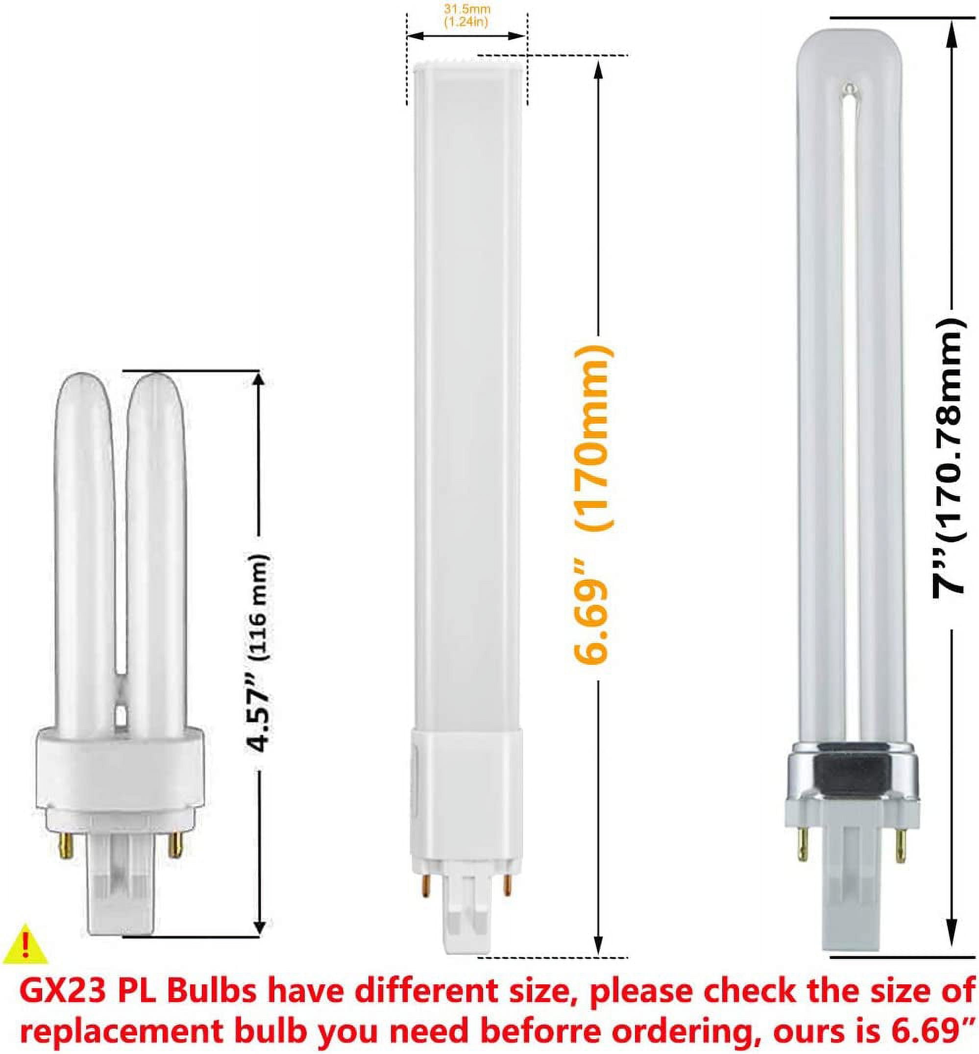 YJYASX-GX23 LED Bulbs, 6W LED 2-Pin PL Horizontal Recessed Lamp, 13W ...