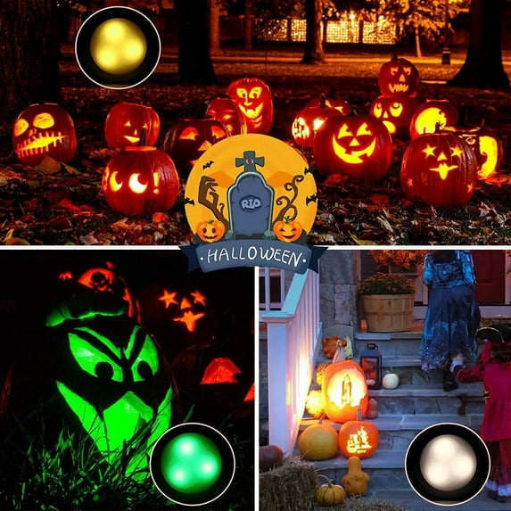 YJYASX-Halloween Jack-O-Lantern Lights, Dimmable Timer RGB Color ...