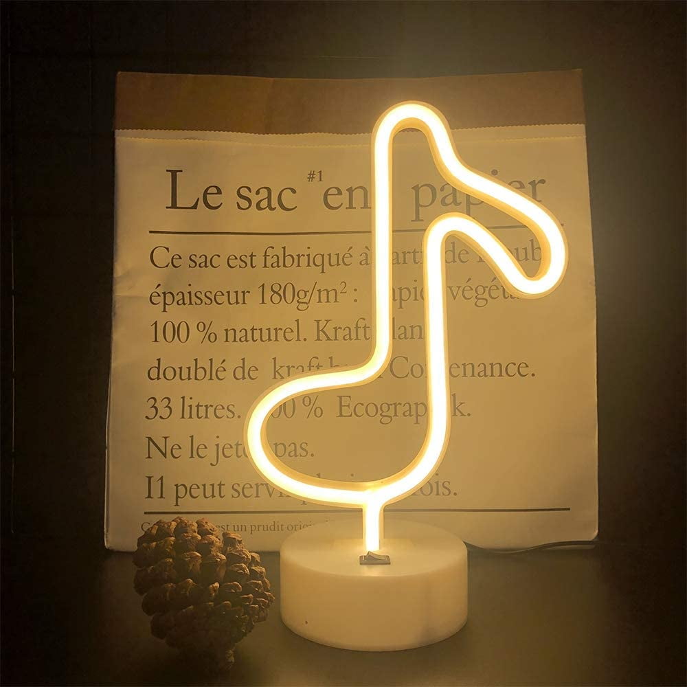 YJYASX-Led Music Notes Shaped Neon Lights Decor Light Led Night Light ...