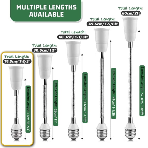 YJYASX-Light Socket Extender Adapter,Flexible Extension Lamp Socket ...
