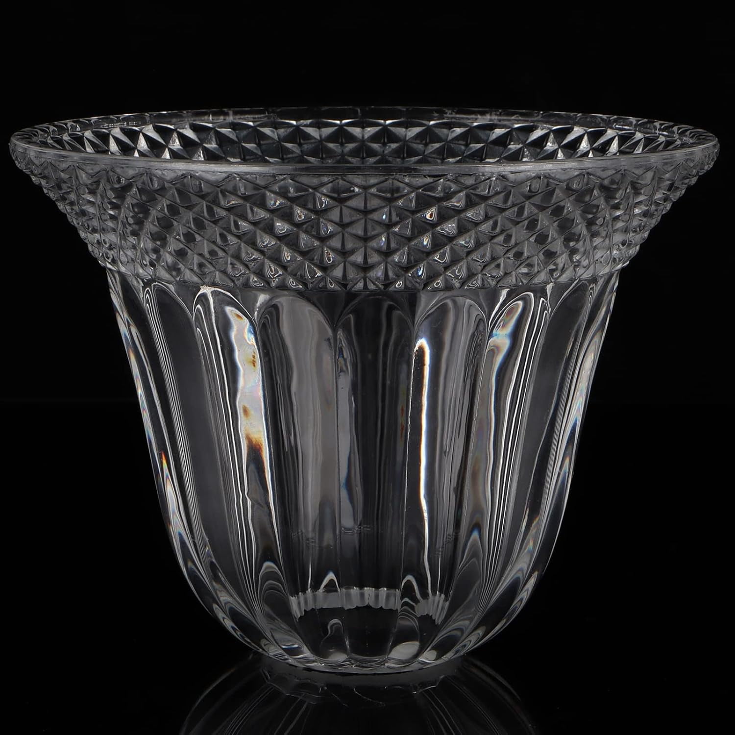 YJYASX-Lip-less Glass Lamp Shade, Bell Shaped Light Cover with 1-5/8 ...