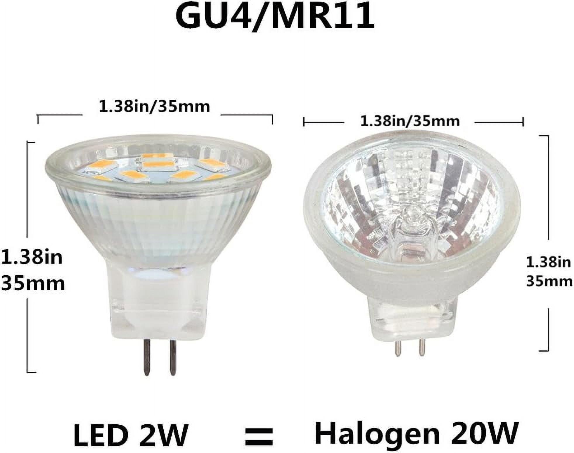 YJYASX-MR11 GU4 Led Bulbs 2W 12V AC/DC, 24V DC, 20W Halogen Replacement ...