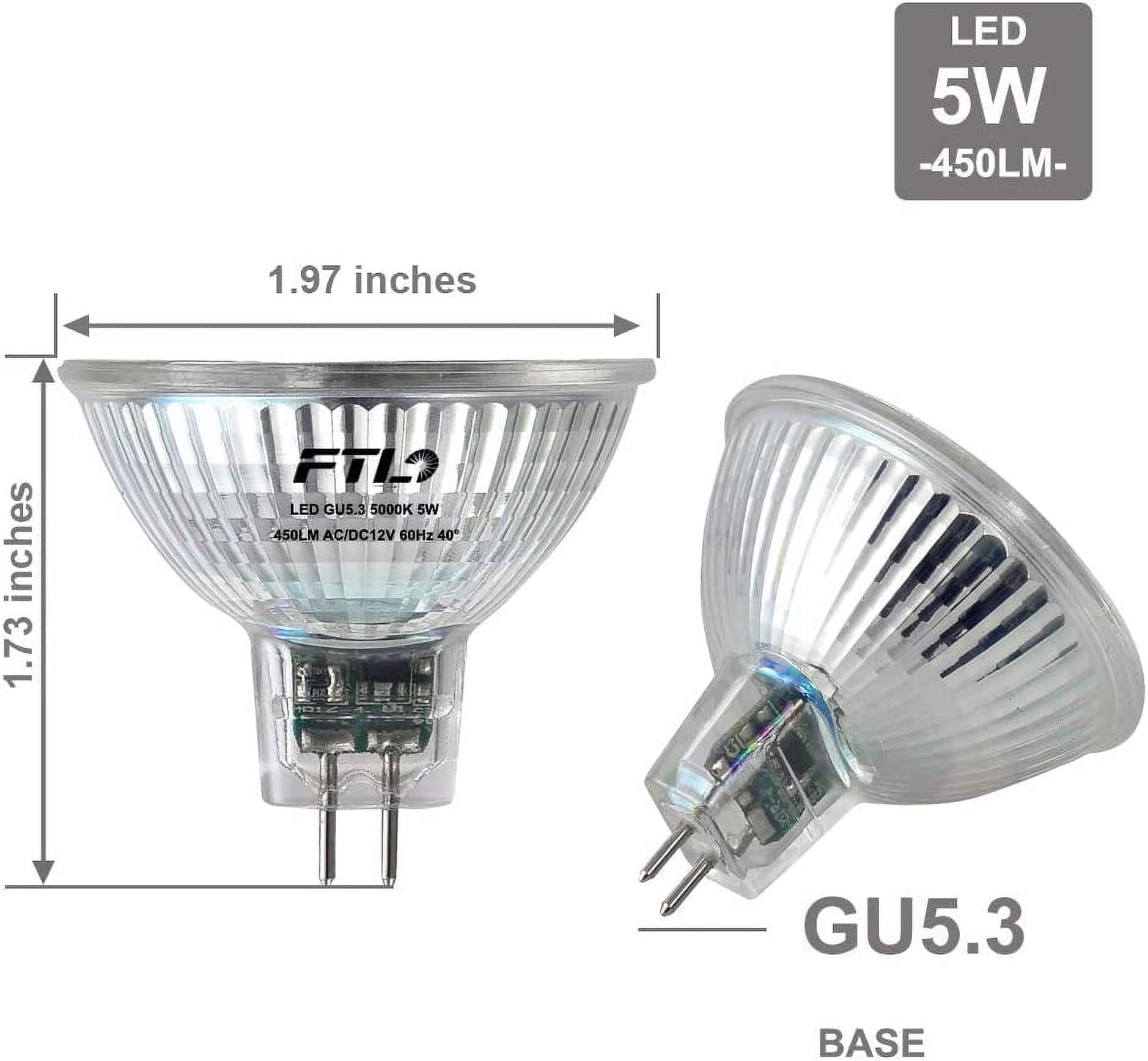 YJYASX-MR16 LED Bulb Non Dimmable 5000K Daylight White Glass 5W AC/DC ...