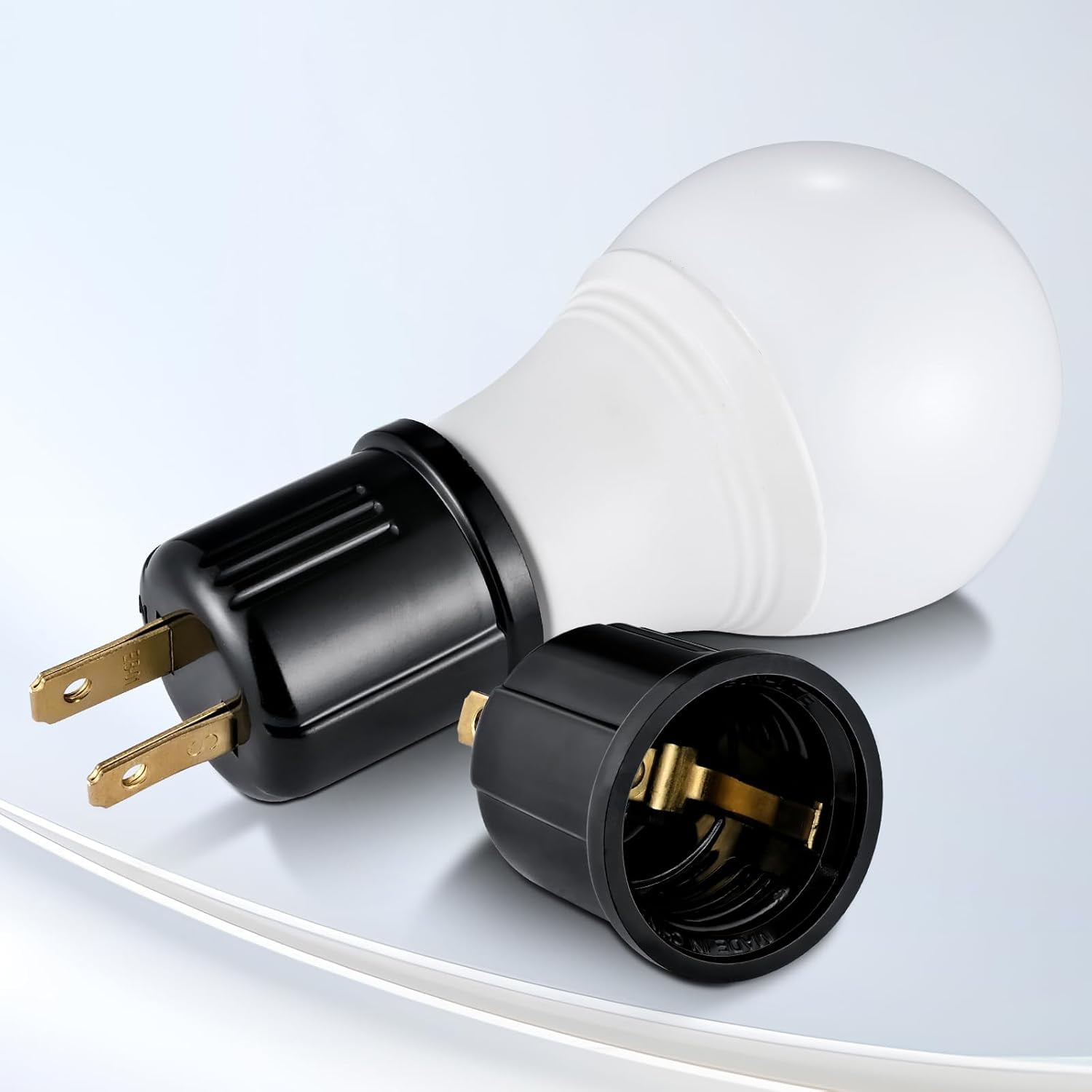 YJYASX-Outlet to Socket Adapter, Plug-in Light Socket, Convert Outlet ...