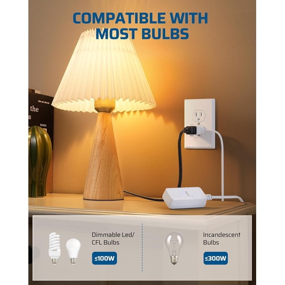 YJYASX-Plug in Dimmer Switch for Lamp, Table Lamp Dimmer for Dimmable ...