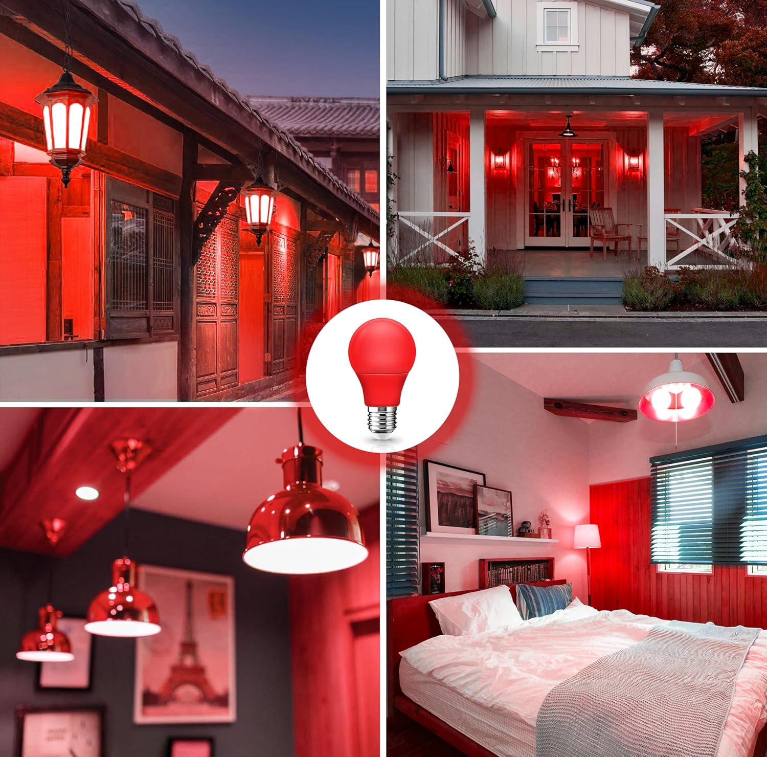 YJYASX-Red Light Bulb for Outdoor Porch, 5W(40W Equivalent) E26 Base ...