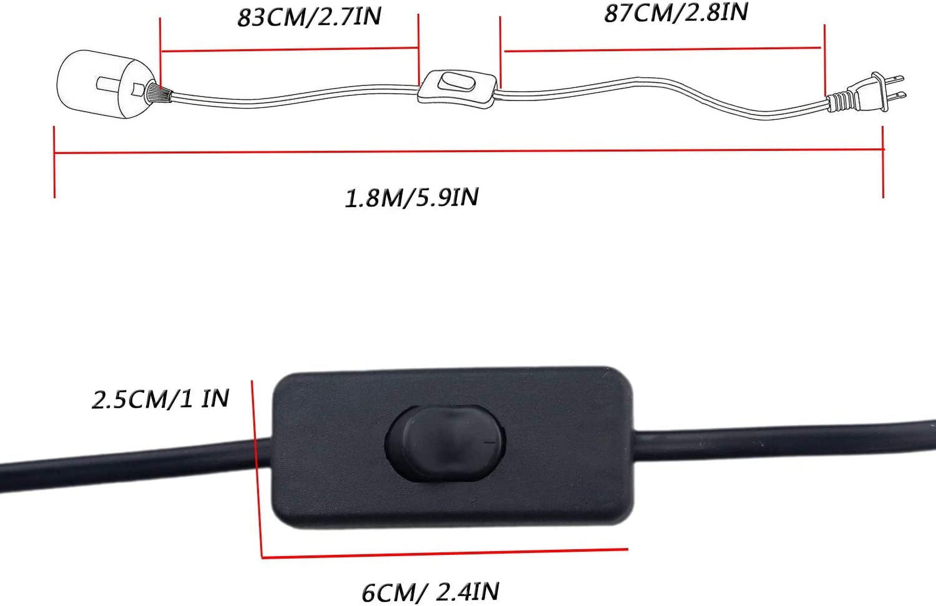 YJYASX-Rextin 2packs 5.9ft E26/E27 LED Light socket extension cord with ...