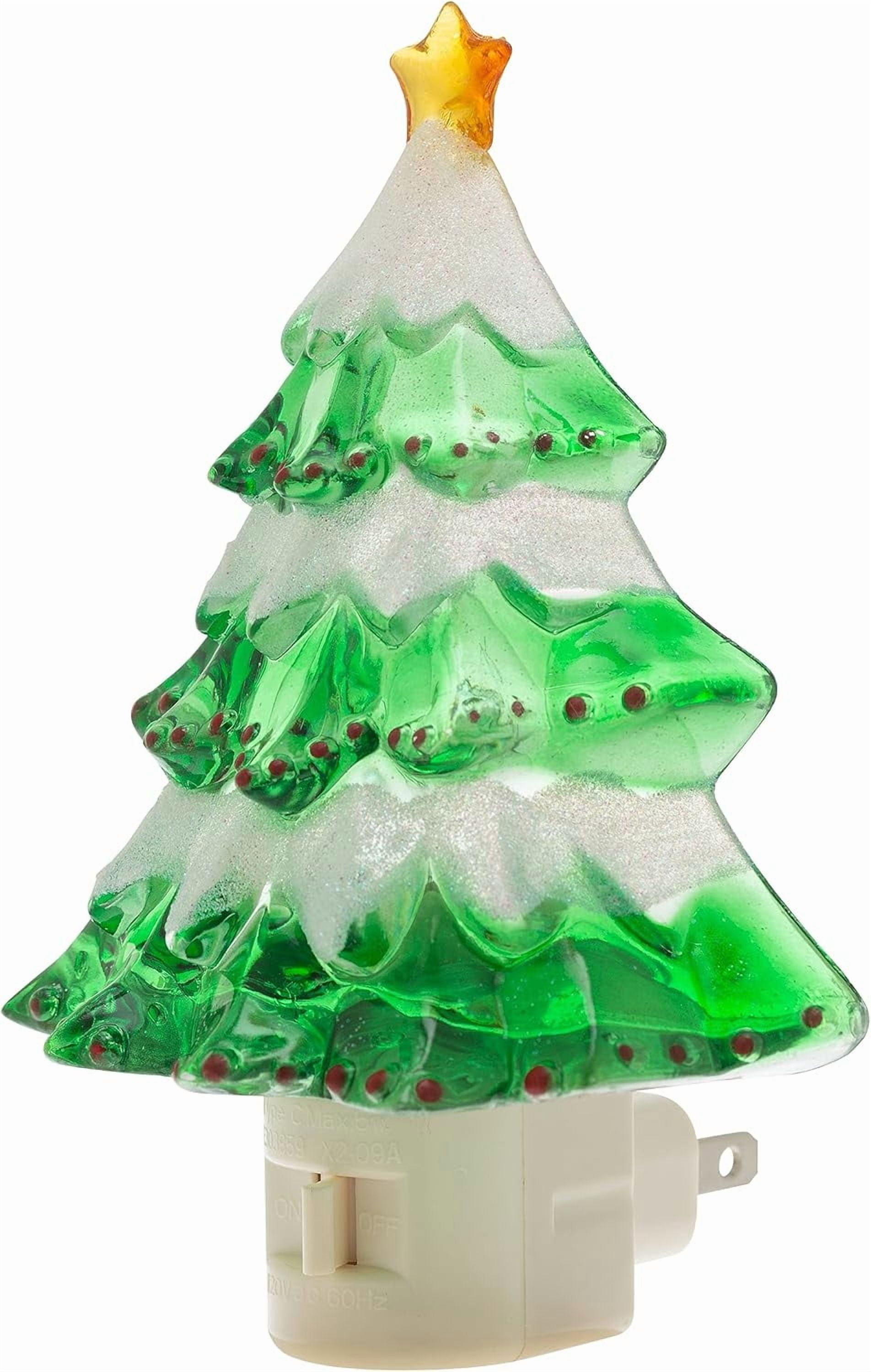 YJYASX-Snow Covered Christmas Tree Holiday Decor Night Lights ...