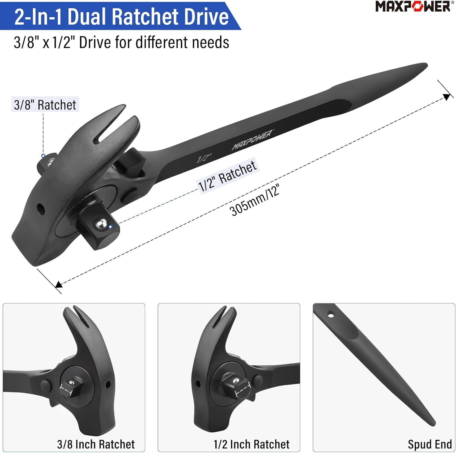 YJYCSAH-1/2" and 3/8" Drive Scaffold Ratchet Wrench, Podger Spanner ...