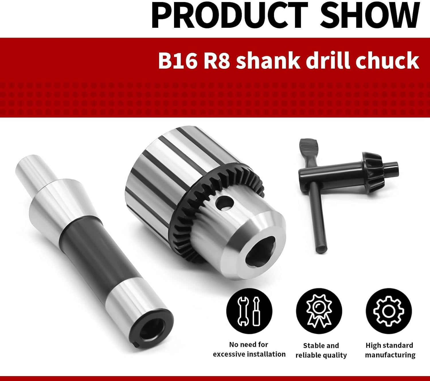 YJYCSAH-1/8"- 5/8" R8 Shank Heavy Duty B18 Drill Chuck Compatible with ...