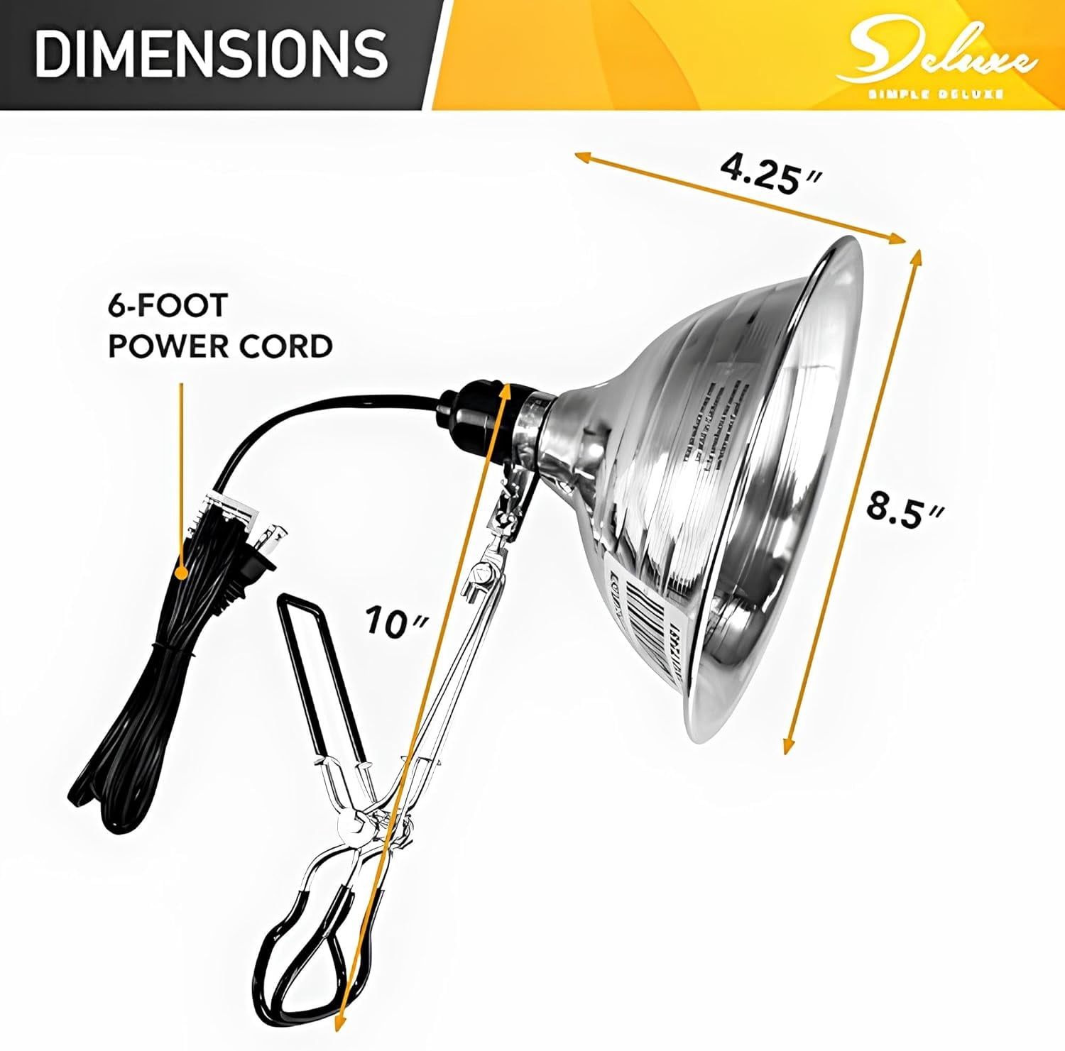 YJYCSAH-1-Pack Clamp Lamp Light with 8.5 Inch Aluminum Reflector up to ...