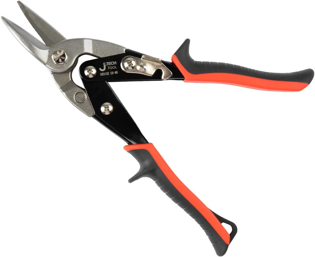 YJYCSAH-10 Inch Offset Left Cut Aviation Snips (6 Pack), Compound Action Tin Cutting Shears with ...