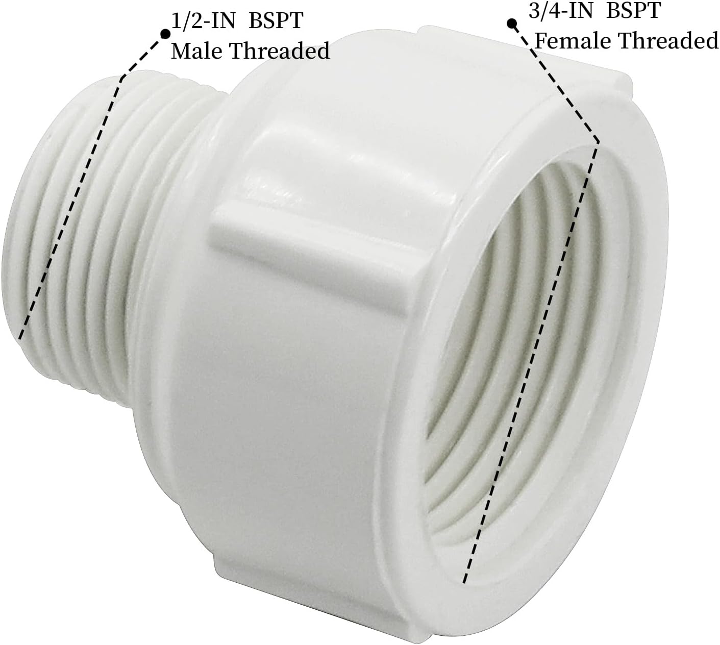 YJYCSAH-10-Pack 1/2 Male to 3/4 Female PVC Garden Hose Faucet Reducer ...
