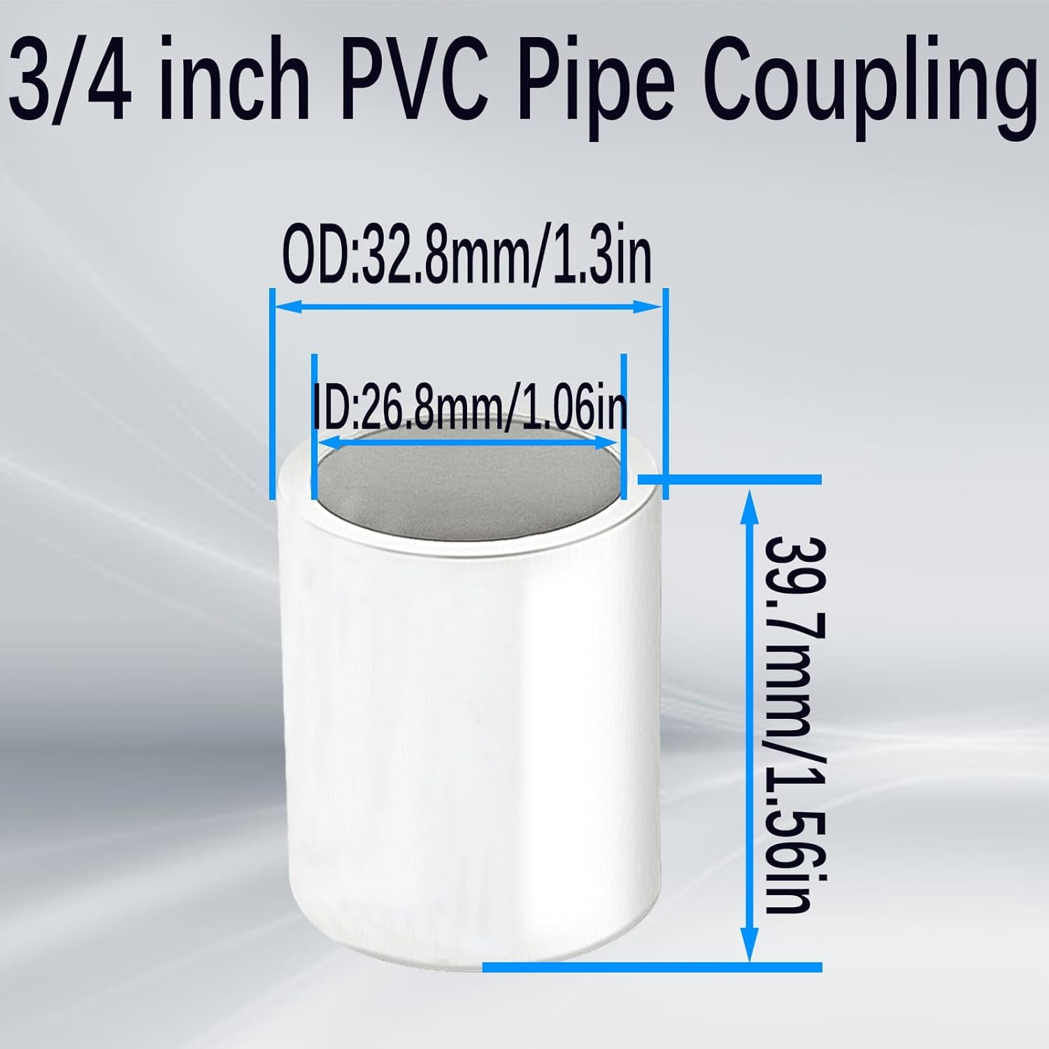 YJYCSAH-10Pcs White PVC Pipe Couplings, 3/4 inch PVC Pipe Slip Socket ...