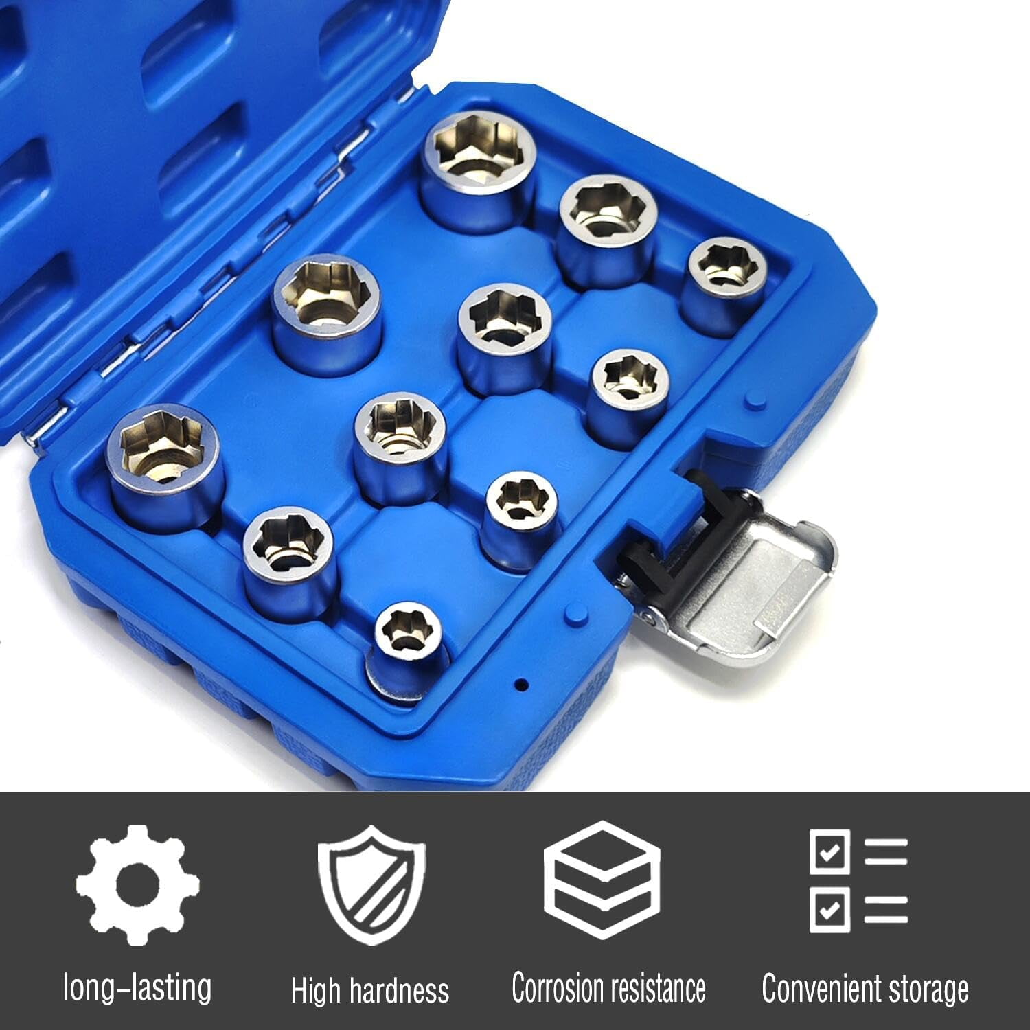YJYCSAH-11-Piece 3/8" Drive Metric Bolt Extractor Socket Set - Sizes 8 ...