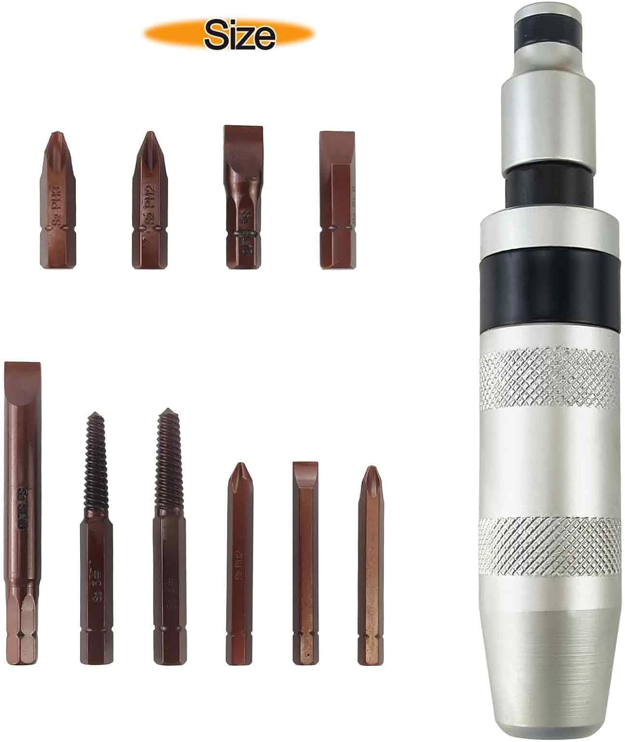 YJYCSAH-12 PCS Manual Impact Driver, S2 Alloy Steel Impact Driver Bit ...