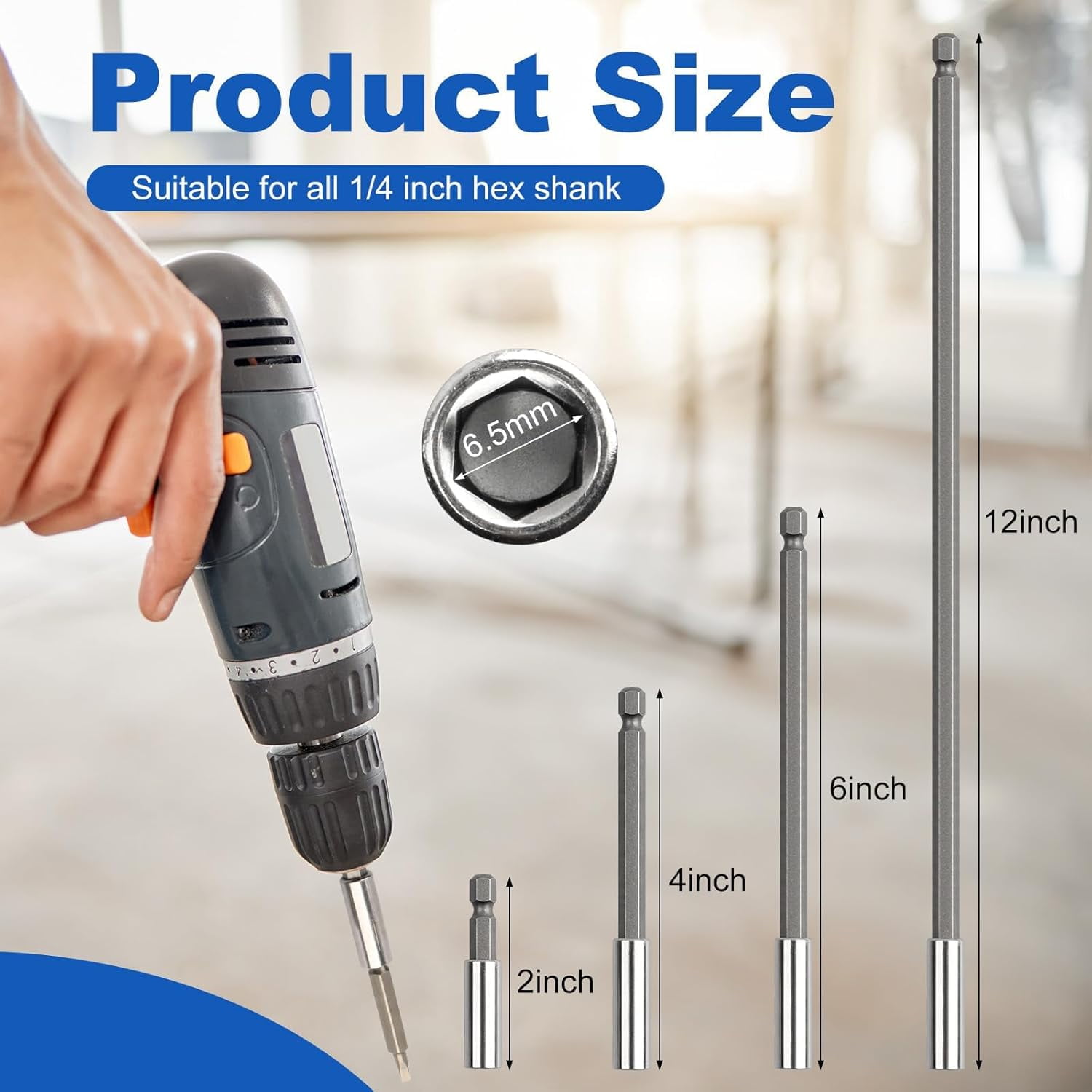 YJYCSAH-12 Pack Strong Magnetic Drill Bit Extension Holder, 1/4" Hex ...