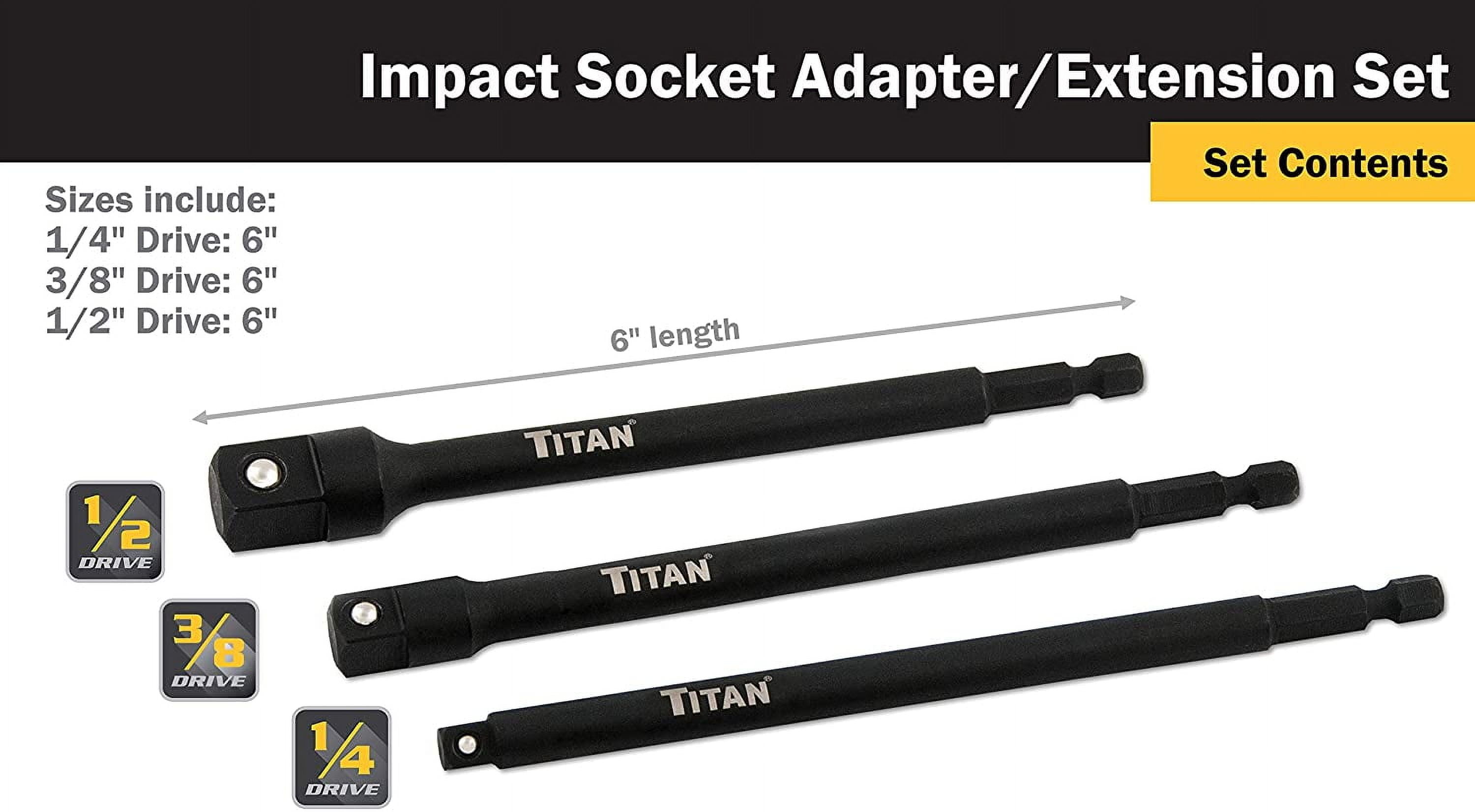 YJYCSAH-12086 3-Piece 6-Inch Impact Socket Adapter and Extension Set ...