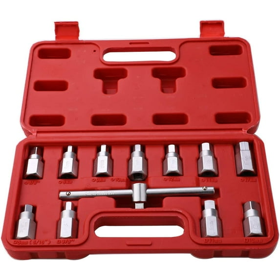 YJYCSAH-12pcs Drain Plug Key Socket Set Axle Oil Sump Spanner 3/8 ...