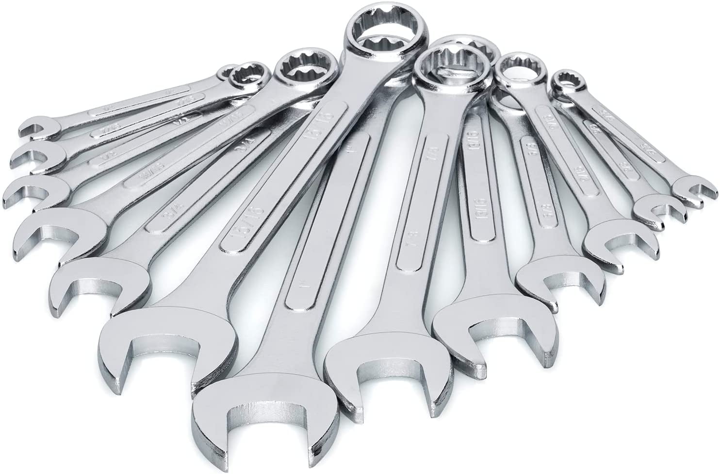 YJYCSAH-13-Piece Complete SAE Combination Wrench Set in Roll-up Pouch ...
