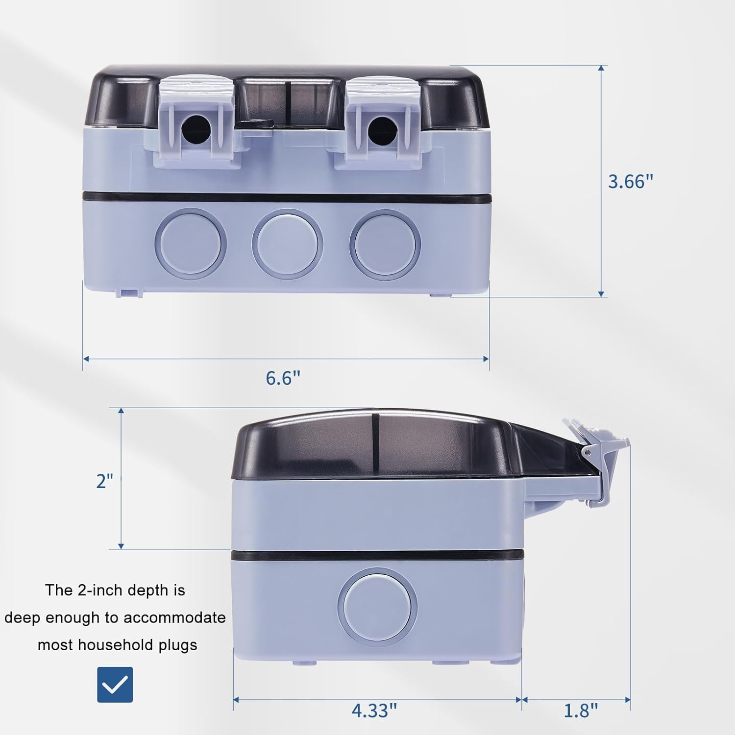 YJYCSAH-15 Amp Outdoor Electrical Outlet Box, Dual NEMA 5-15 Socket ...