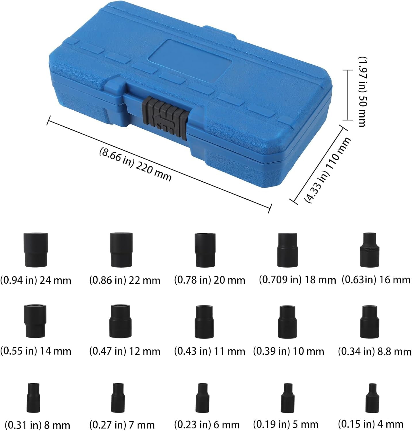 YJYCSAH-15Pcs Torx Plus Socket Set, External Star Socket with 1/2" 3/8 ...