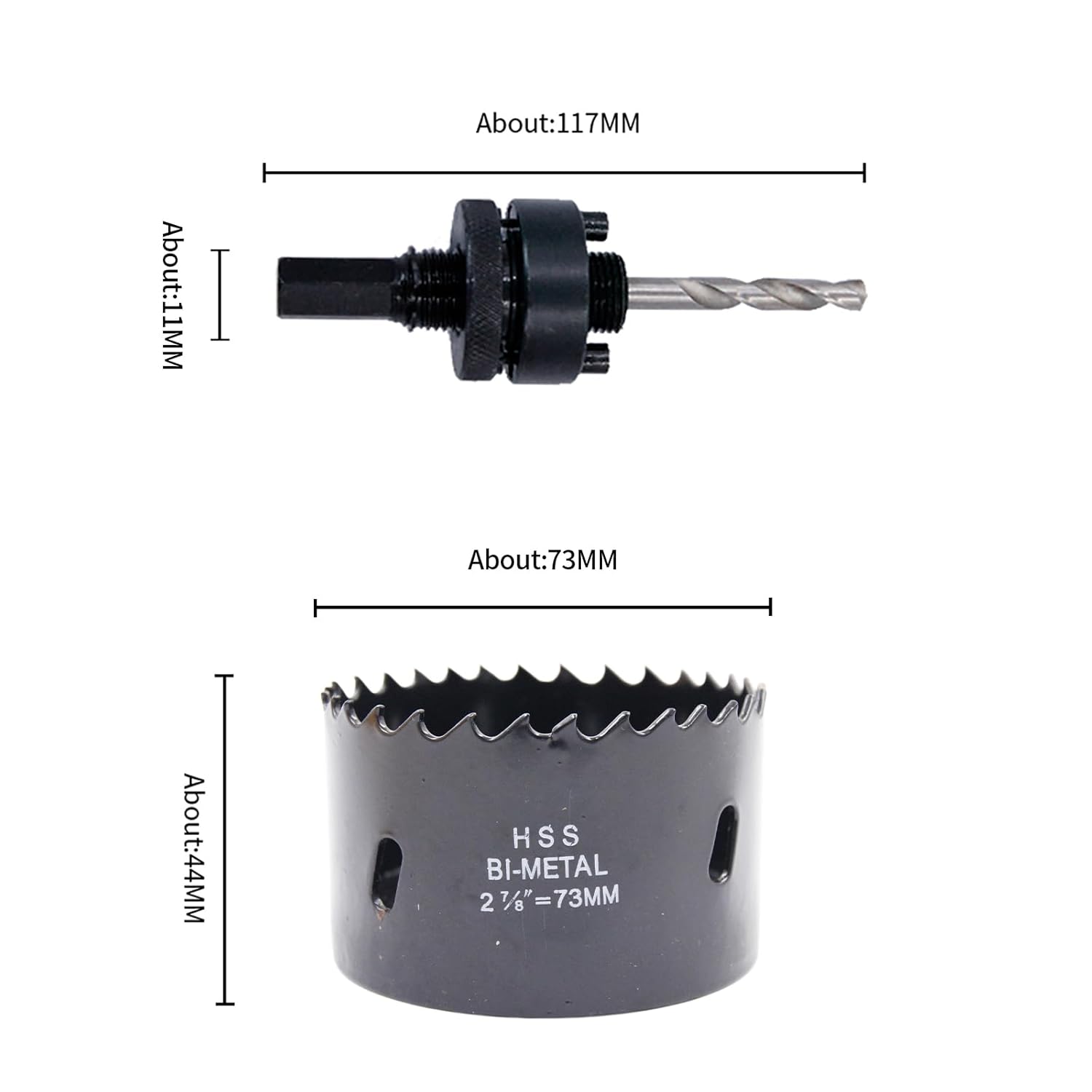YJYCSAH-2.87inch Hole Saw, LAIWEI 73mm Hole Cutter with A2 Heavy Duty ...