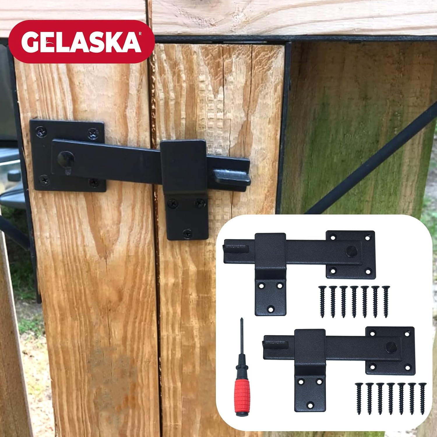 YJYCSAH-2 Pack Sturdy 6" Farm Flip Fence Gate Latch with Screwdriver ...