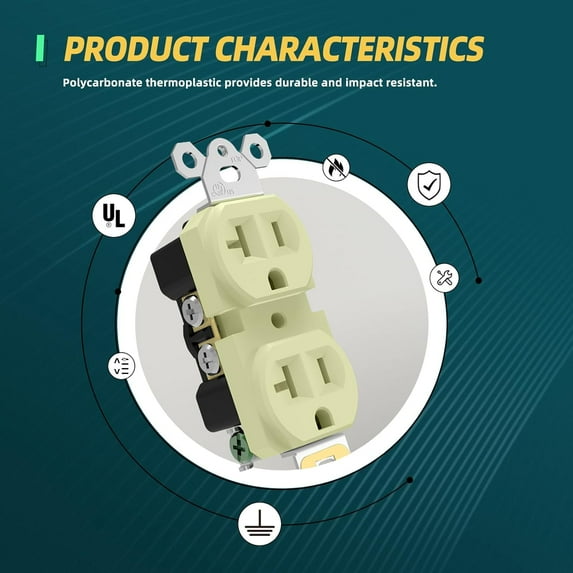 YJYCSAH-20Amp Duplex Receptacle Outlets, Heavy-Duty Electrical Power ...
