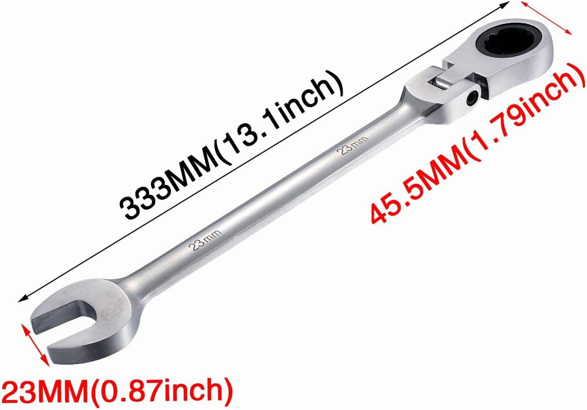YJYCSAH-23mm Ratcheting Wrench Set Flexible Pivoting Head Ratchet ...