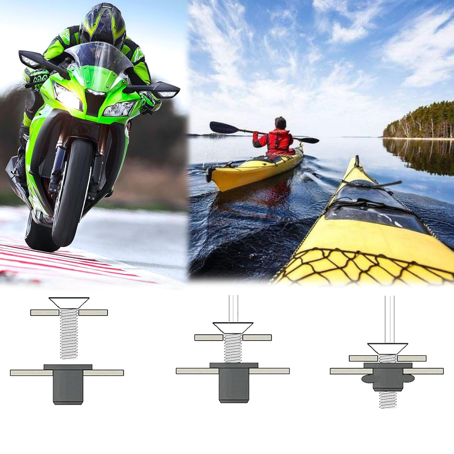 YJYCSAH-24 Pairs of Bugle M5 Neoprene Well Nuts M5 x 25mm Stainless ...