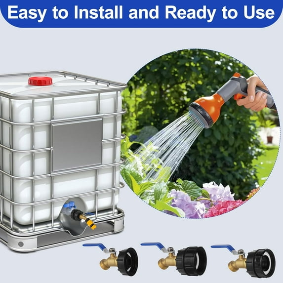 YJYCSAH-275-330 Gallon IBC Tote Hose Adapter,3-Size IBC Tote Adapter, 2 ...