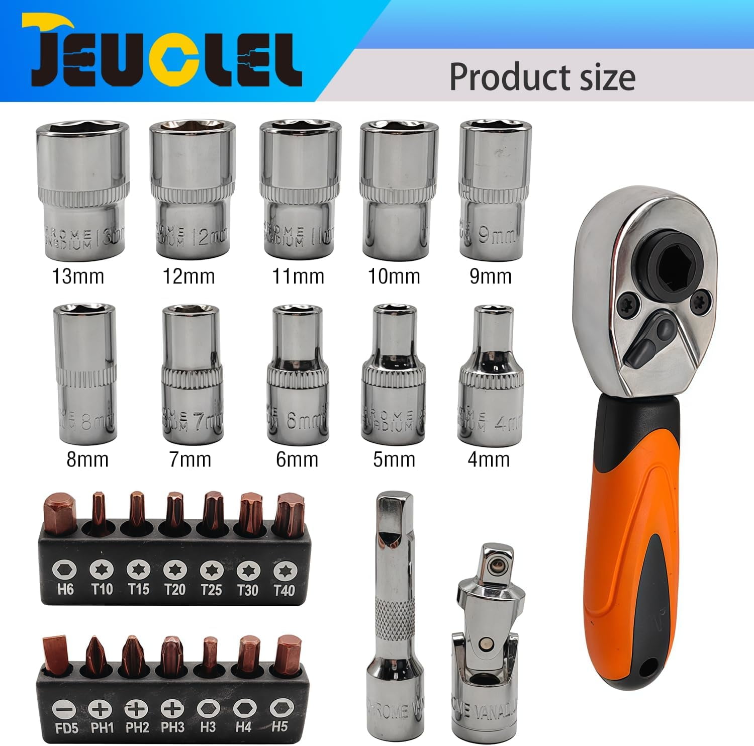 YJYCSAH-27PCS 1/4" Drive Mini Ratchet Set with Bits, Hex, Torx ...