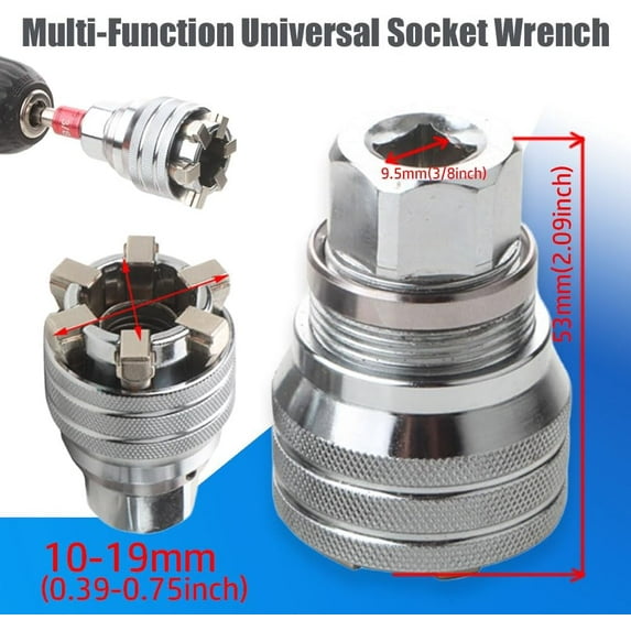 YJYCSAH-2PCS Socket Wrench Set,Multi-Function Universal Tool - Universal Maintenance Tool, 10 ...