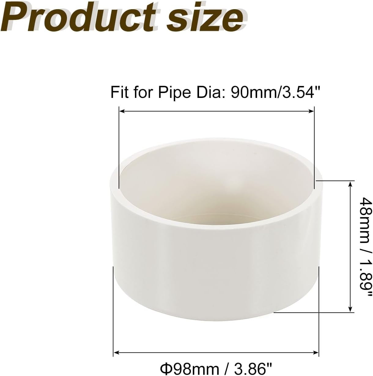 YJYCSAH-2Pcs PVC Pipe End Cap Fitting, 3.5" Furniture Grade Pipe End ...