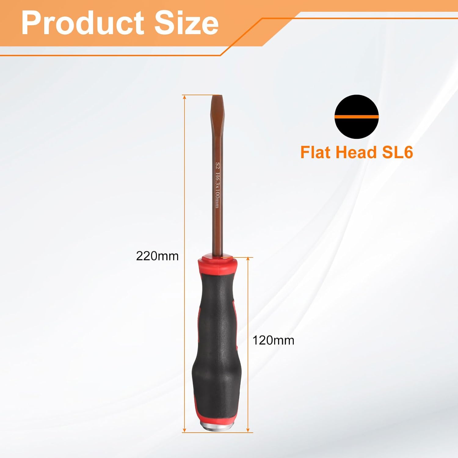 YJYCSAH-2pcs SL6 Flat Head Screwdriver 8.66" Magnetic Screwdrivers 4.72 ...