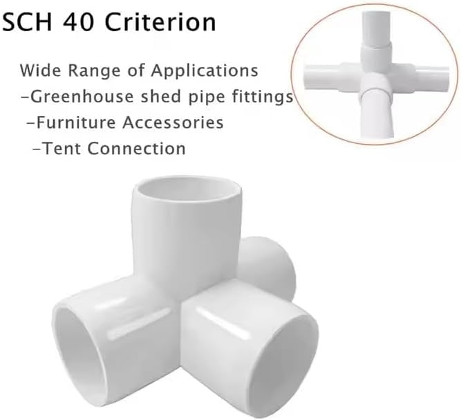 YJYCSAH-3/4" 4-Way Tee Furniture Grade PVC Fitting in White, UV ...