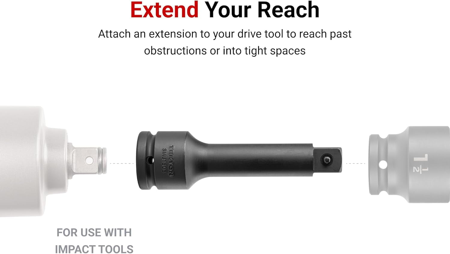 YJYCSAH-3/4 Inch Drive x 6 Inch Impact Extension (Pin Detent ...