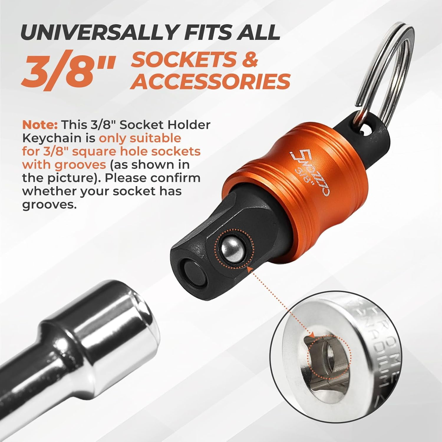 YJYCSAH-3/8" Socket Holder Keychain 5PCS Set,Heavy-Duty Toolbox,Drive ...