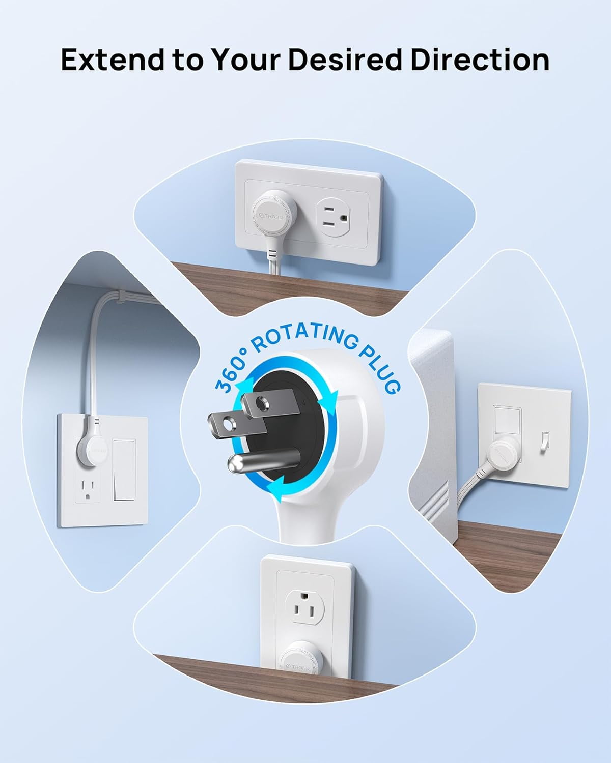 YJYCSAH-360° Rotating Plug Outlet Extender 18 in - Flexible Extension ...
